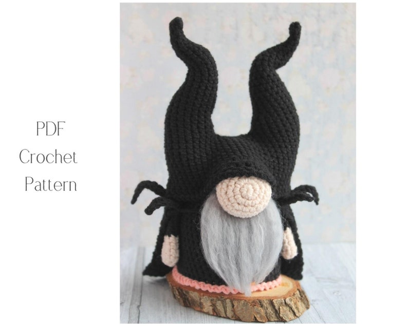 Crochet Maleficent Gnome Pattern Crochet Gnome Amigurumi - Etsy