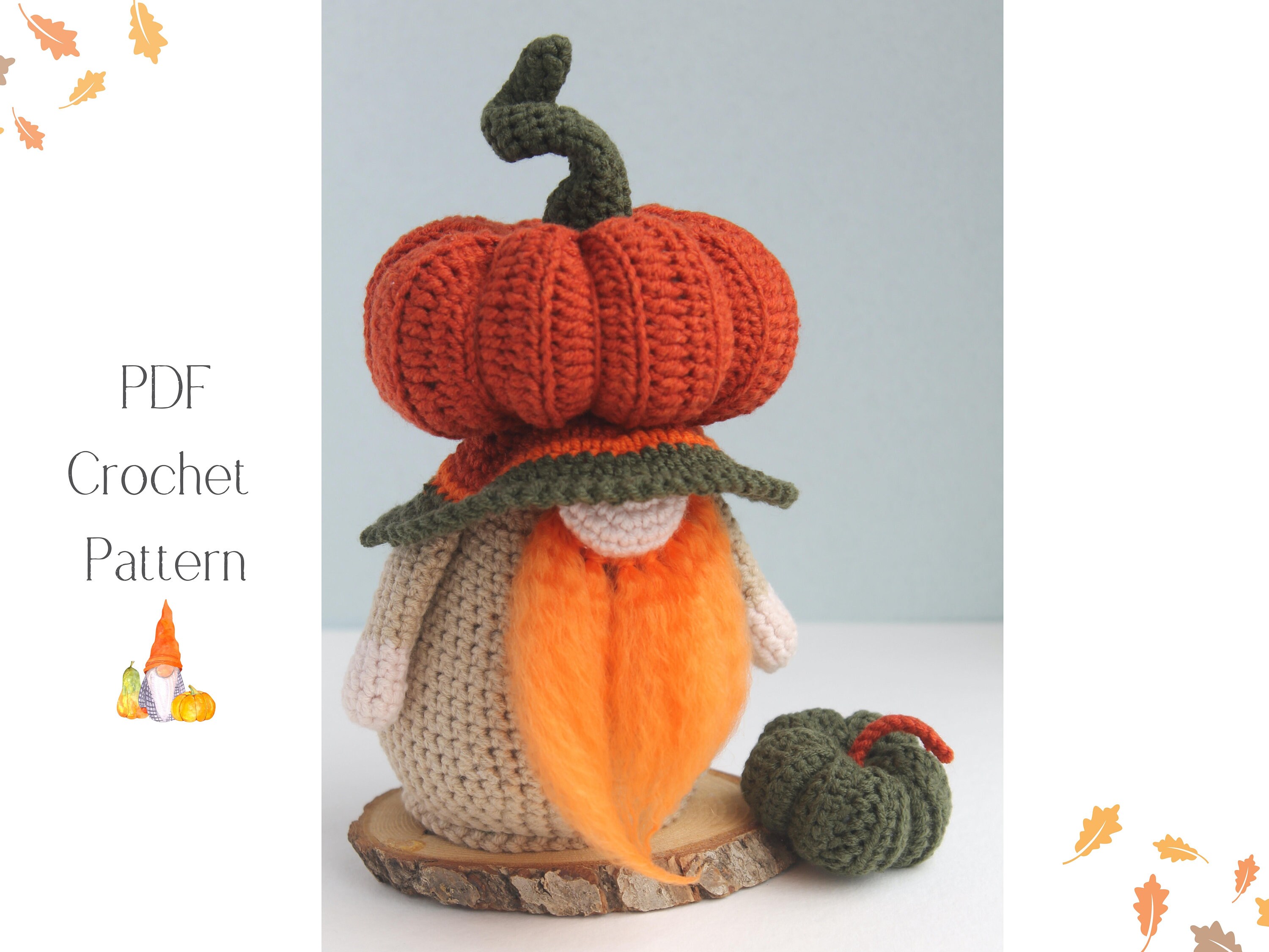 Crochet Pumpkin Gnome Pattern Amigurumi Gnome Pumpkin - Etsy
