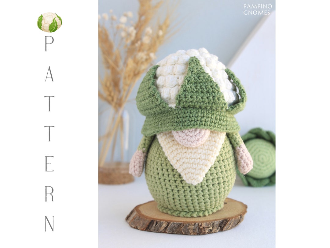 Crochet Cauliflower Gnome Pattern, Crochet Pattern Cauliflower ...