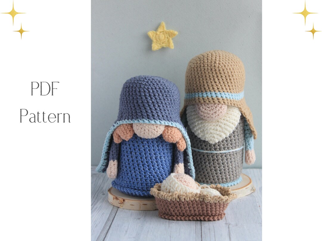 Crochet Christmas Nativity Gnomes Pattern, Amigurumi Nativity Set ...