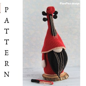 Crochet Violin Gnome Pattern, Amigurumi Violin Gnome, Crochet Music ...