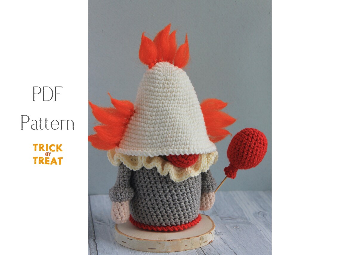 Pennywise Gnome Crochet Pattern Amigurumi Pennywise - Etsy