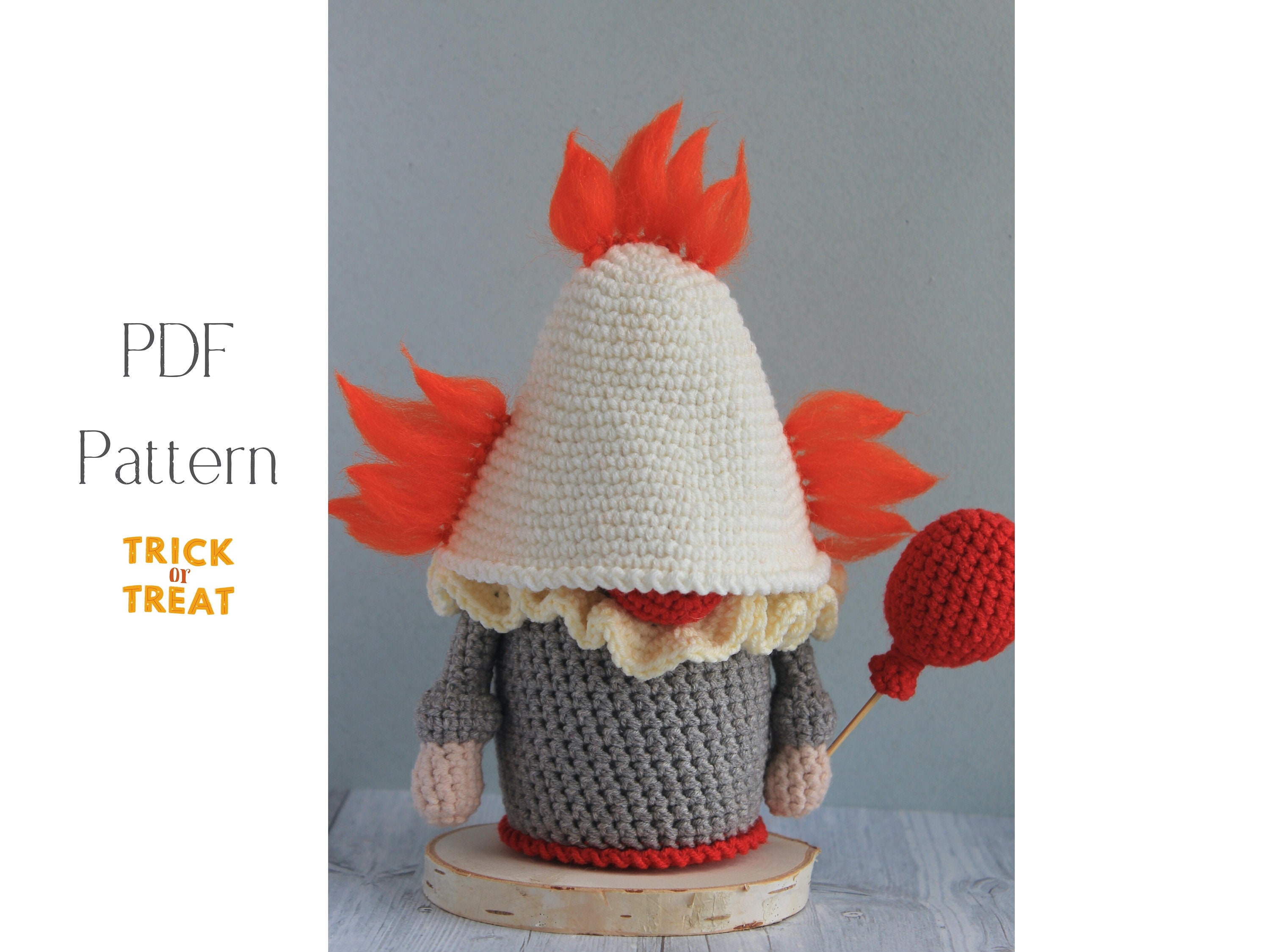 Pennywise Gnome Crochet Pattern Amigurumi Pennywise - Etsy UK