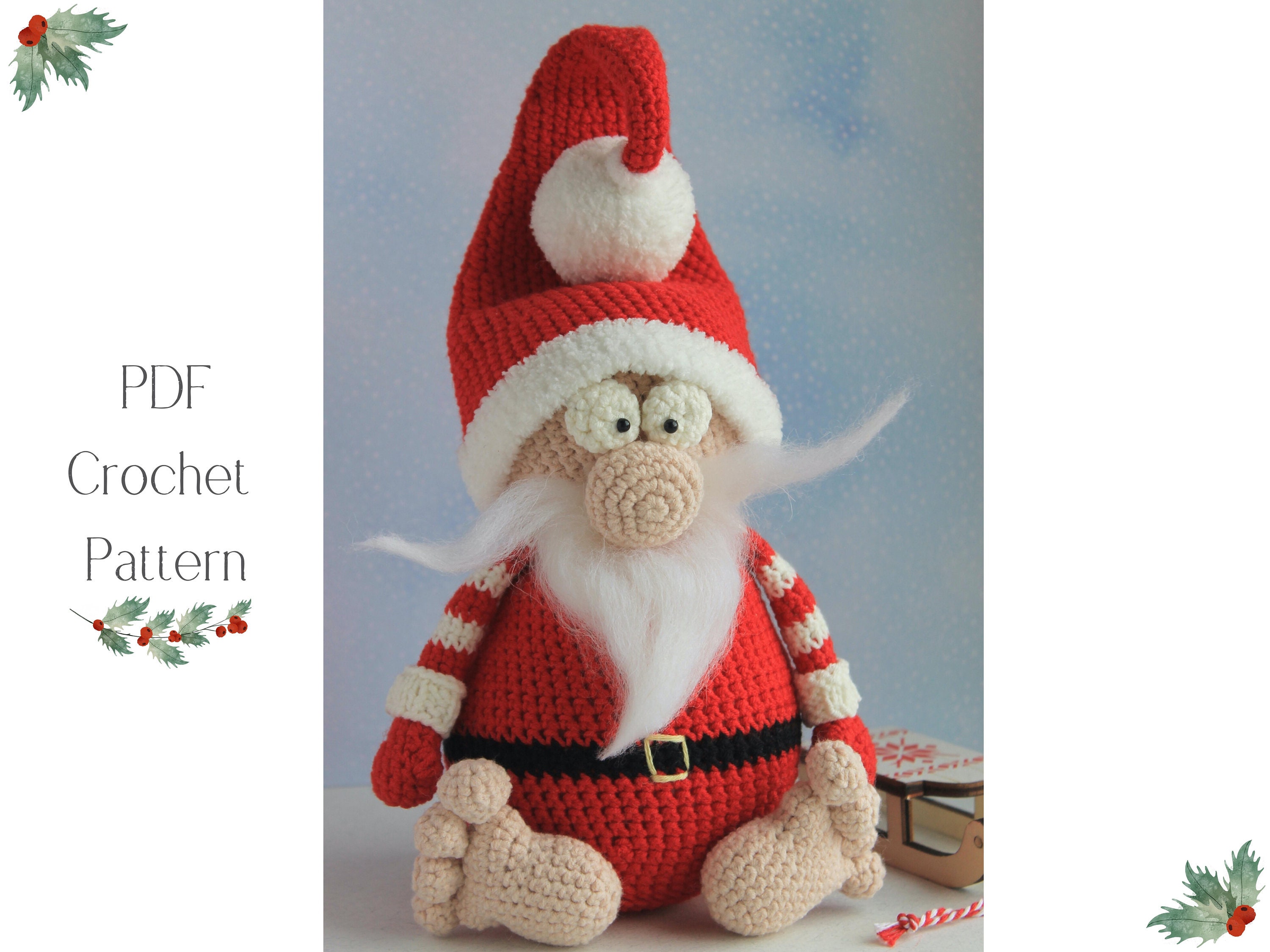 Crochet Santa Gnome Pattern Amigurumi Santa Gnome - Etsy