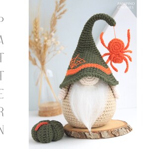 Crochet Halloween Spider Gnome Pattern, Amigurumi Spider Gnome Crochet ...