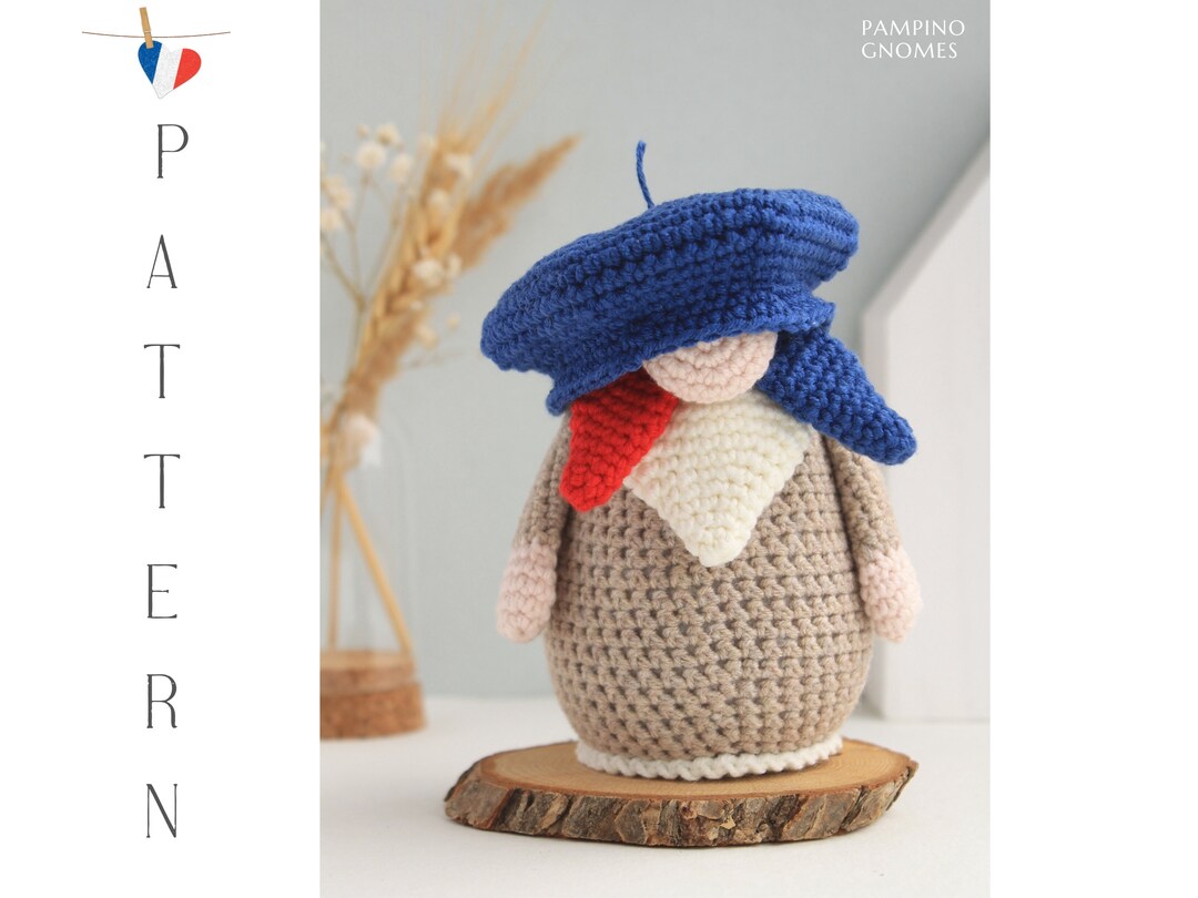 Crochet French Gnome Pattern, Amigurumi French Gnome, Crochet Amigurumi ...