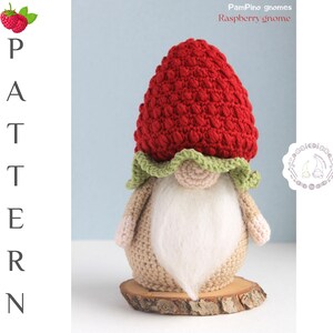 Crochet Raspberry Gnome Pattern, Amigurumi Raspberry, Crochet Gnome Berry - Etsy