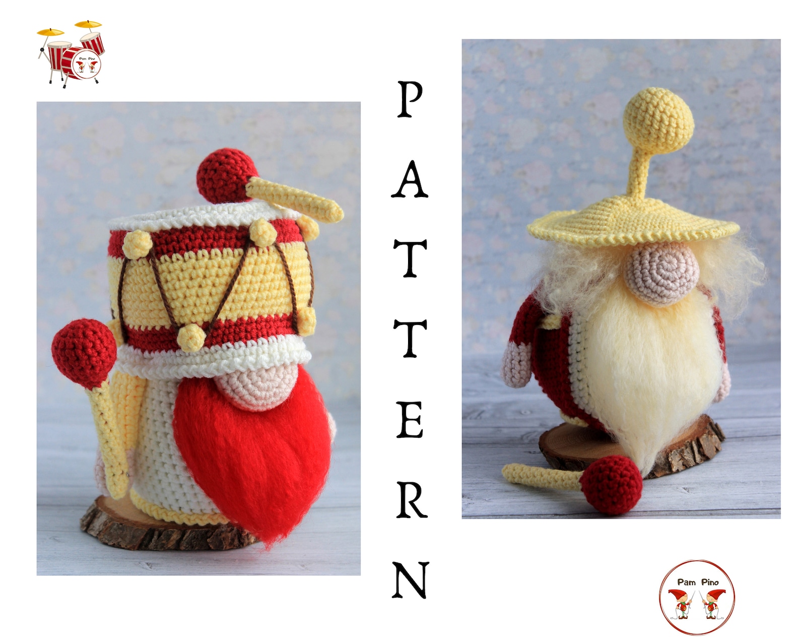 Crochet Drummer Gnomes Pattern Amigurumi Drummer Crochet - Etsy