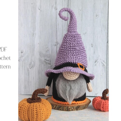 Witch Gnome Crochet Pattern Halloween Amigurumi Toy Halloween - Etsy