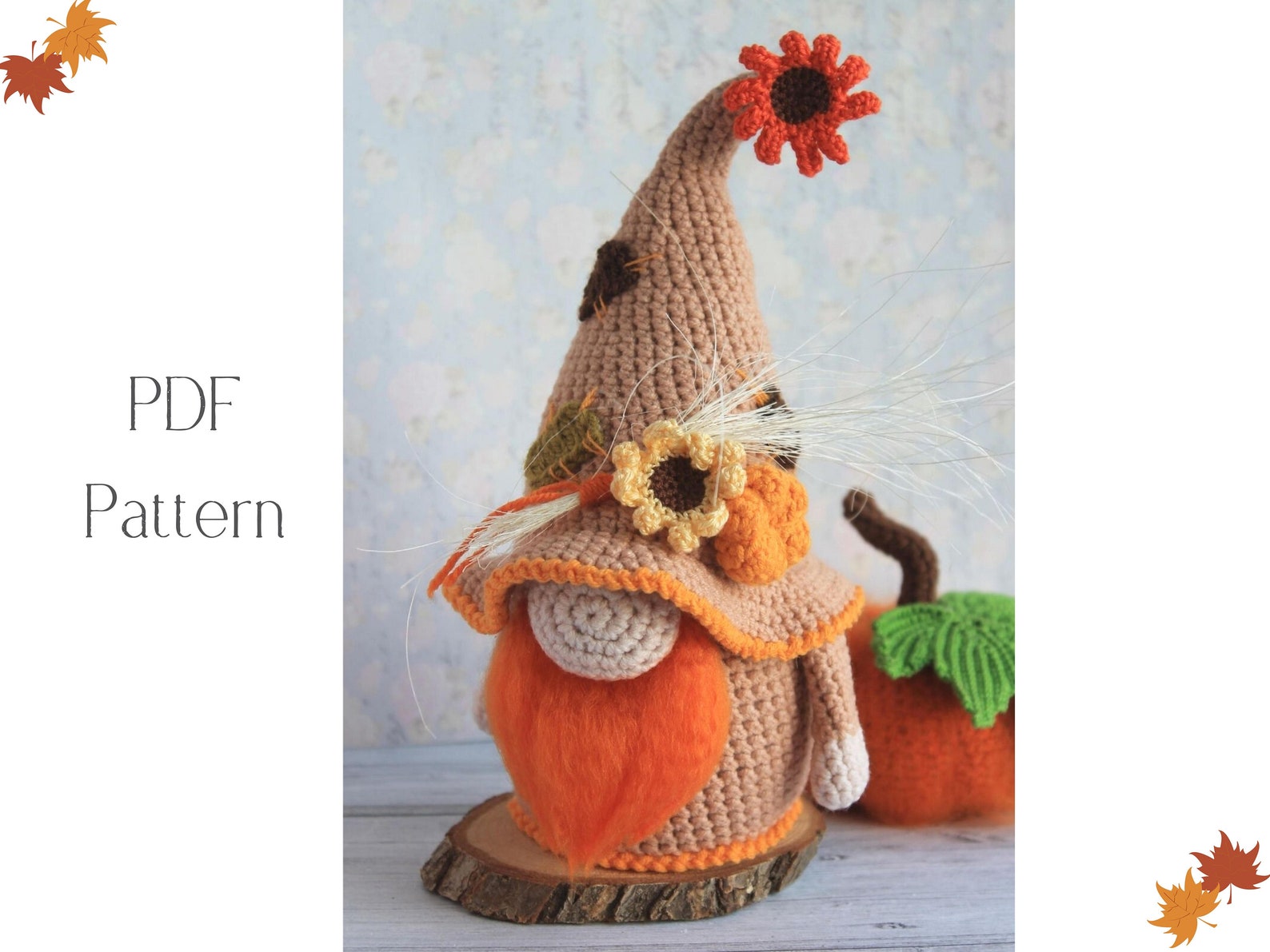 Crochet Autumn Fall Gnome Pattern Amigurumi Fall Gnome - Etsy
