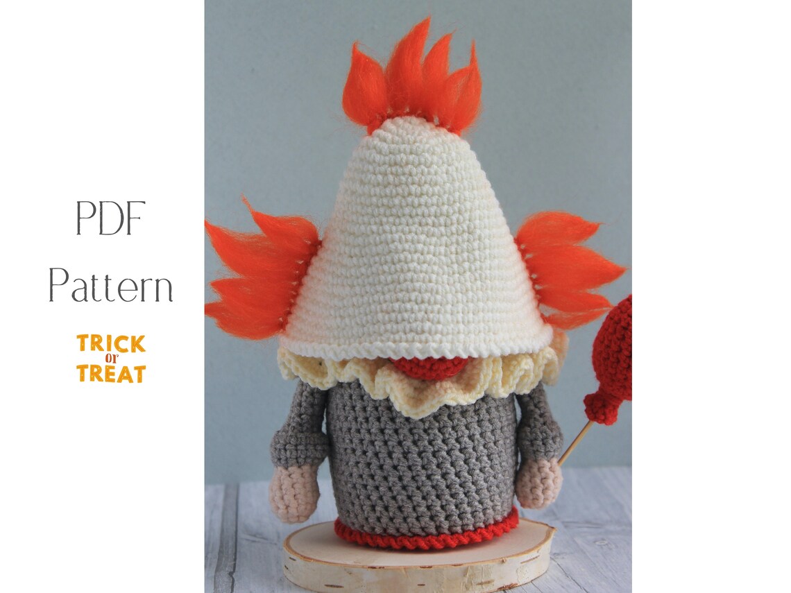 Pennywise Gnome Crochet Pattern Amigurumi Pennywise - Etsy