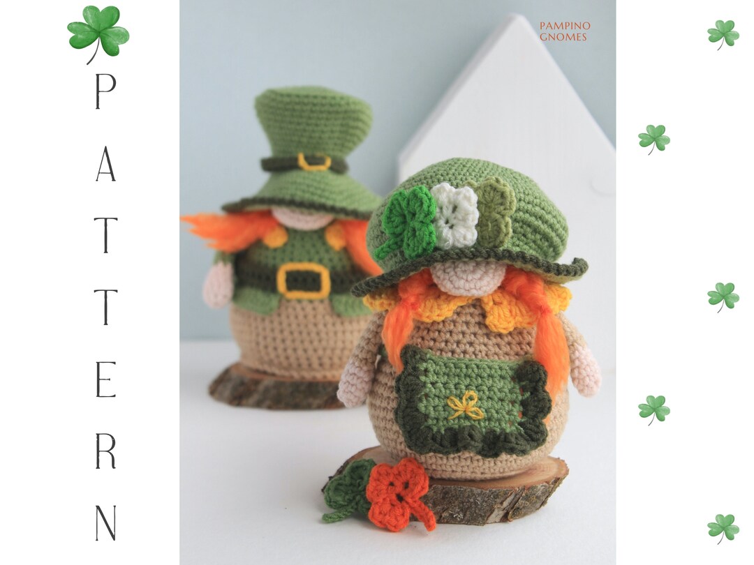 Crochet St Patrick's Day Gnomes Pattern, Leprechaun Gnomes, Good Luck ...