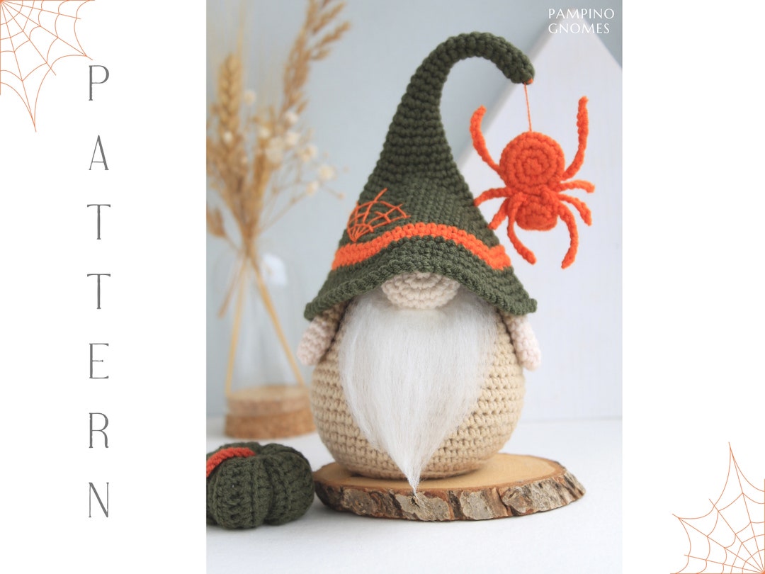 Crochet Halloween Spider Gnome Pattern, Amigurumi Spider Gnome Crochet ...