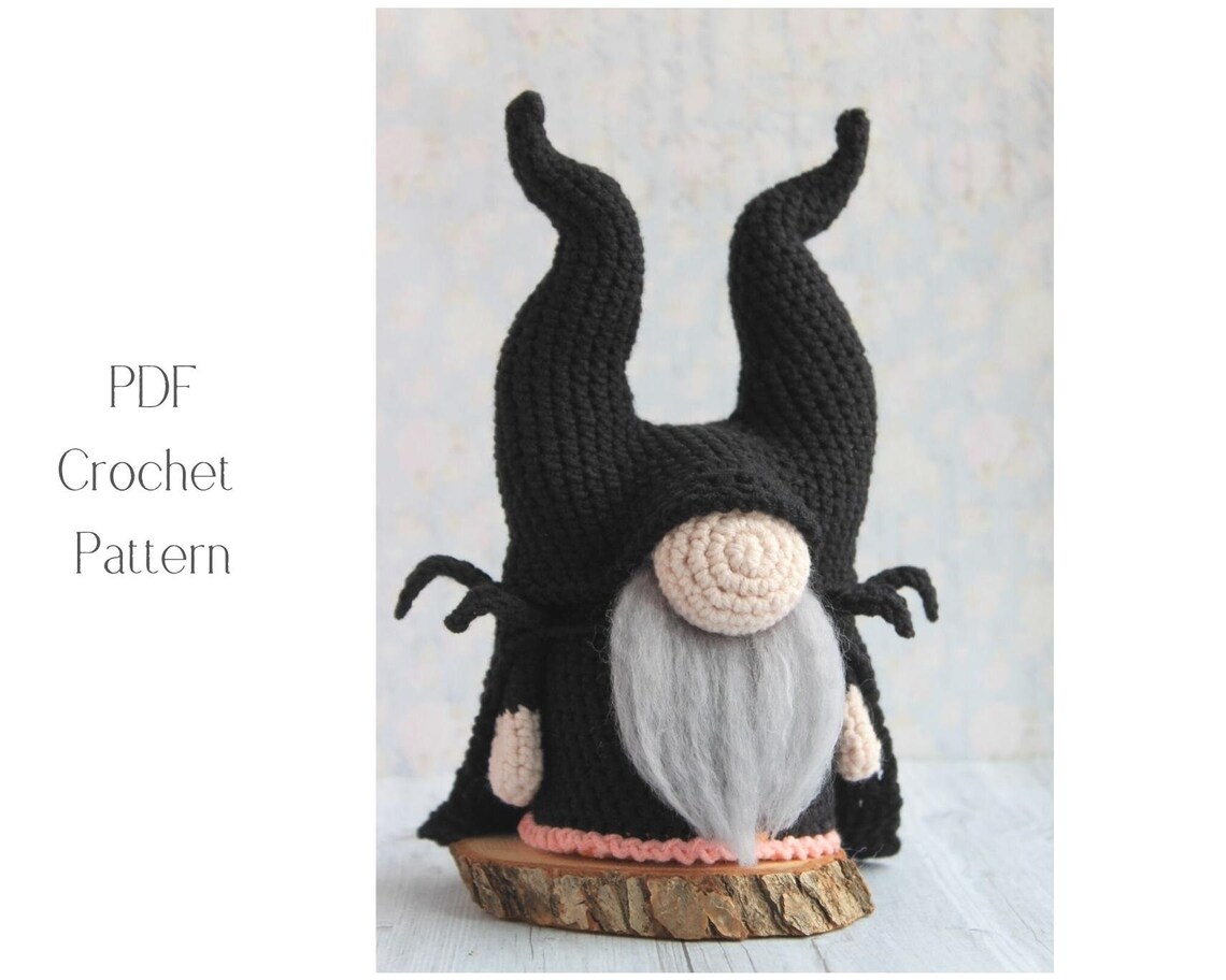 Crochet Maleficent Gnome Pattern Crochet Gnome Amigurumi - Etsy