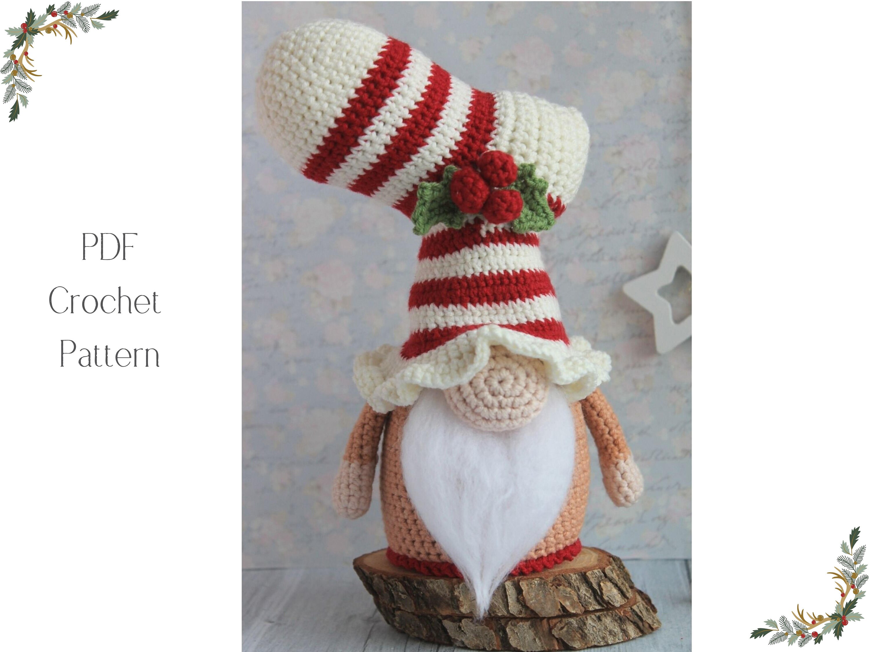 Crochet Christmas Sock Gnome Pattern Amigurumi Cute Sock - Etsy