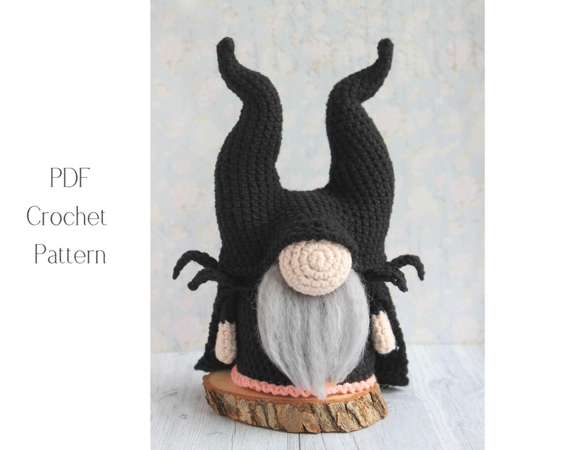 Crochet Maleficent Gnome Pattern Crochet Gnome Amigurumi - Etsy