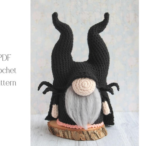 Crochet Maleficent Gnome Pattern Crochet Gnome Amigurumi - Etsy