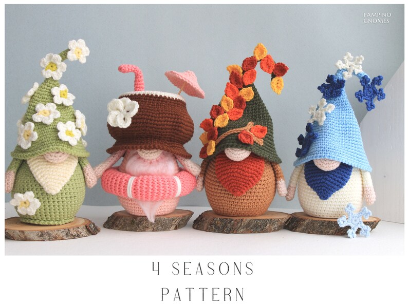 Crochet Pattern Four Seasons Gnomes Season Gnomes Amigurumi - Etsy