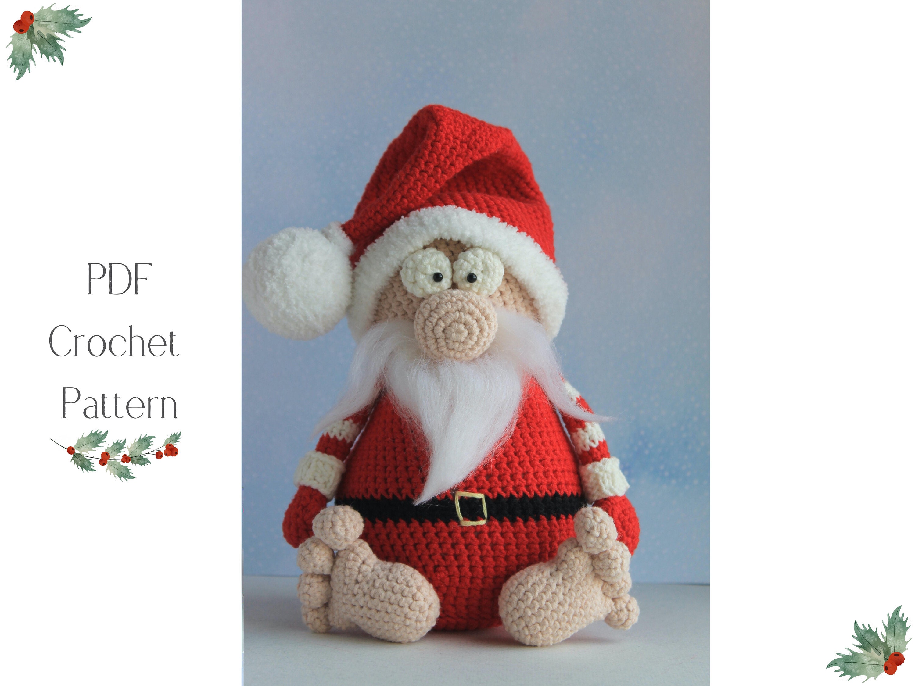 Crochet Santa Gnome Pattern Amigurumi Santa Gnome - Etsy
