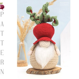 Crochet Beetroot Gnome Pattern, Amigurumi Vegetable Beet Gnome ...