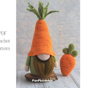 Crochet Easter Carrot Gnome Pattern, Amigurumi Carrot, Crochet Gnome ...