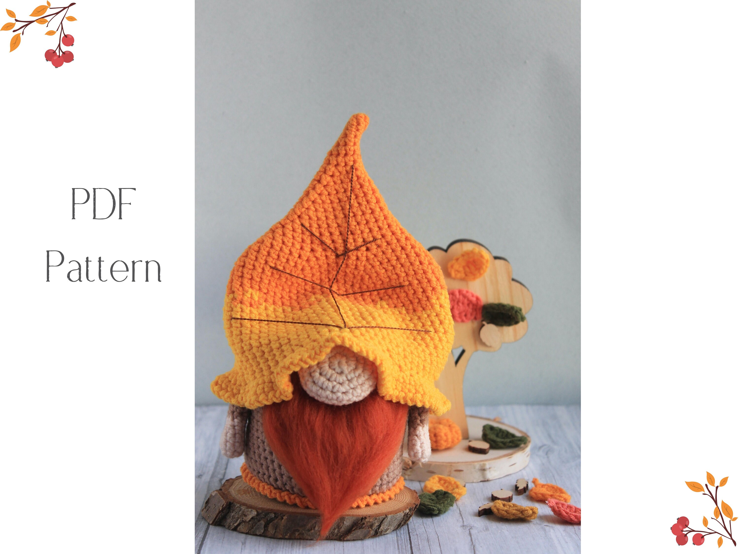 Crochet Autumn Leaf Gnome Pattern Amigurumi Leaf Tutorial - Etsy