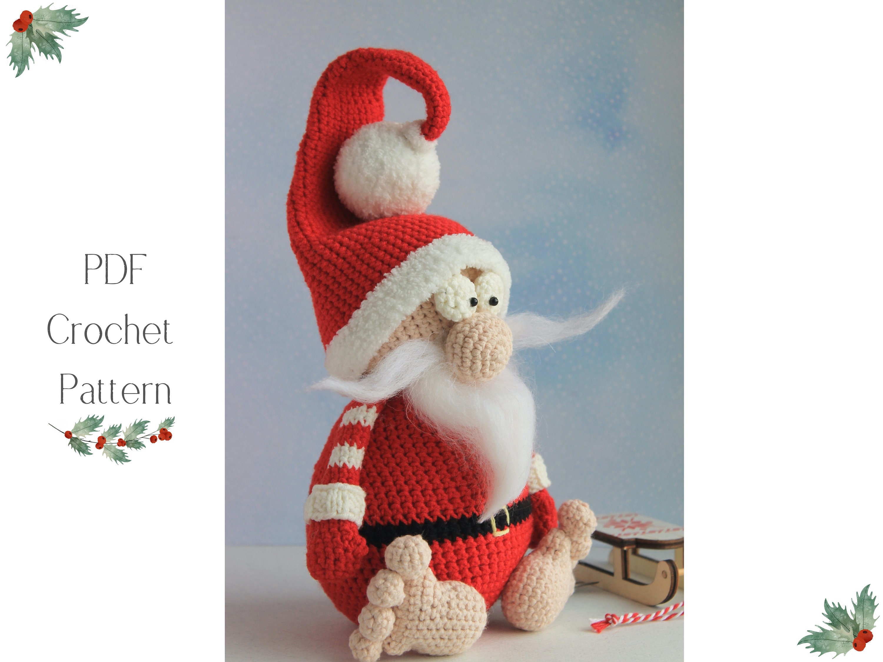 Crochet Santa Gnome Pattern Amigurumi Santa Gnome - Etsy