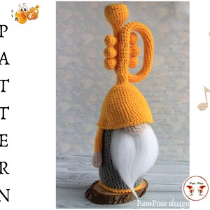 Crochet Trumpet Gnome Pattern, Amigurumi Trumpet, Crochet Gnome - Etsy