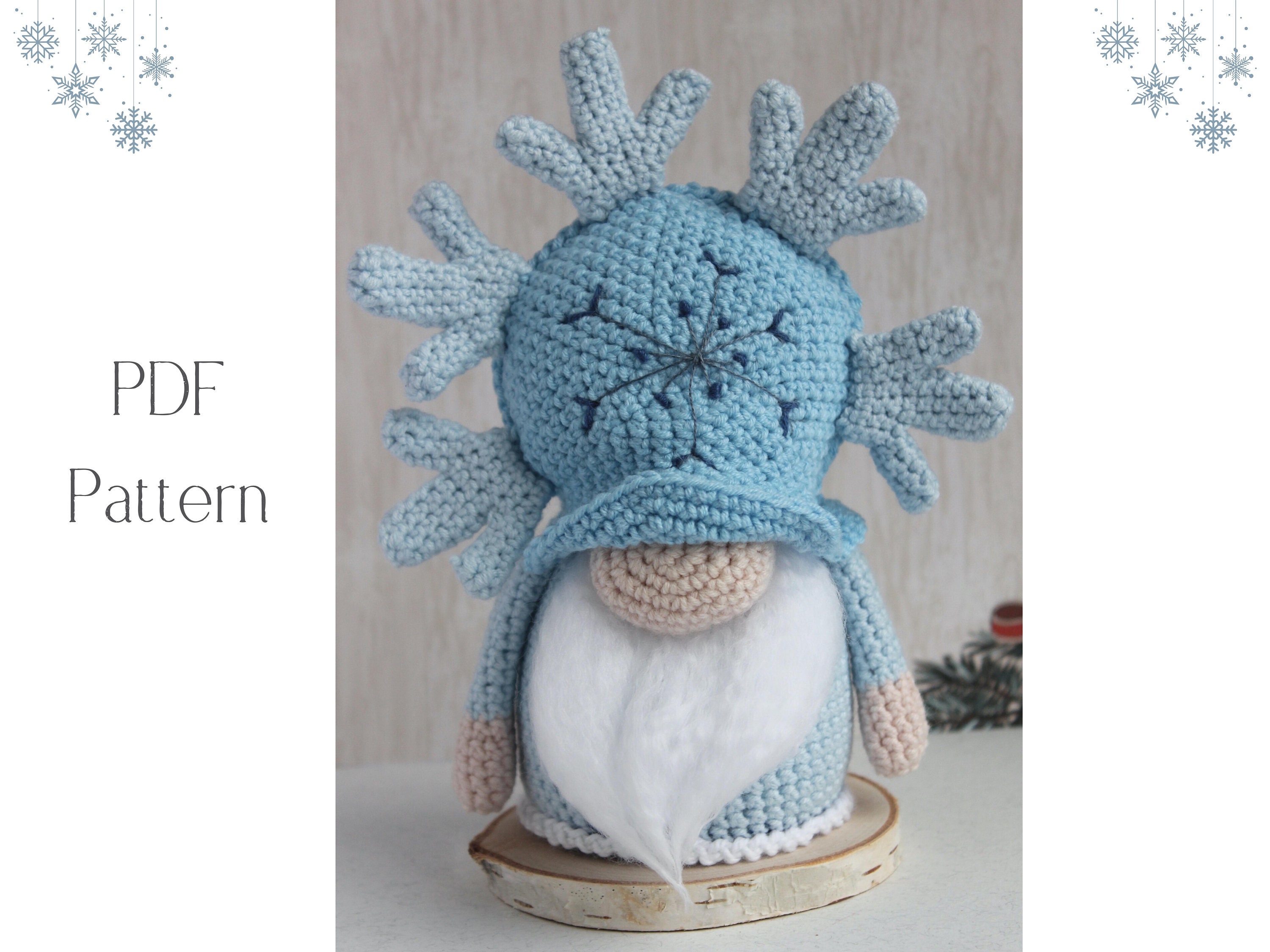 Crochet Snowflake Gnome Pattern Amigurumi Snowflake Tutorial - Etsy