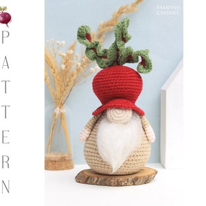 Crochet Beetroot Gnome Pattern, Amigurumi Vegetable Beet Gnome ...