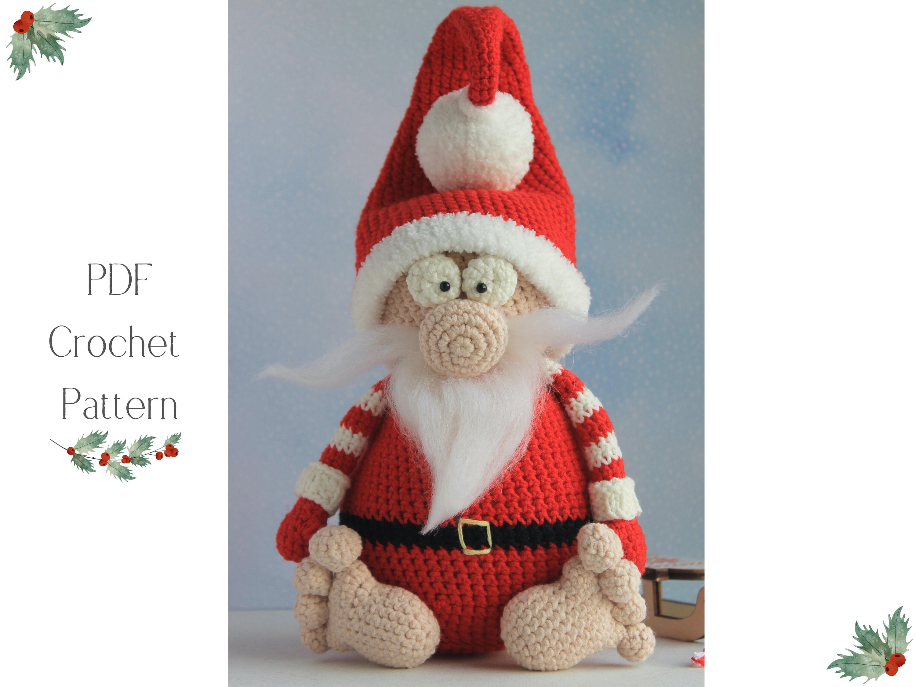 Crochet Santa Gnome Pattern Amigurumi Santa Gnome - Etsy