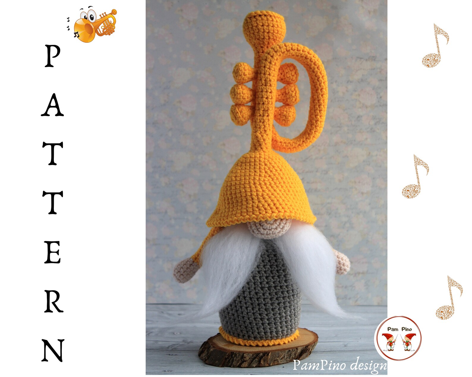 Crochet Trumpet Gnome Pattern Amigurumi Trumpet Crochet - Etsy
