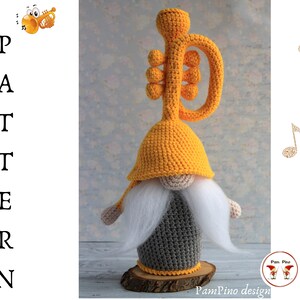 Crochet Trumpet Gnome Pattern, Amigurumi Trumpet, Crochet Gnome - Etsy