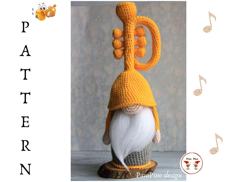 Crochet Trumpet Gnome Pattern Amigurumi Trumpet Crochet - Etsy