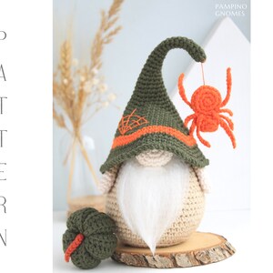 Crochet Halloween Spider Gnome Pattern, Amigurumi Spider Gnome Crochet ...