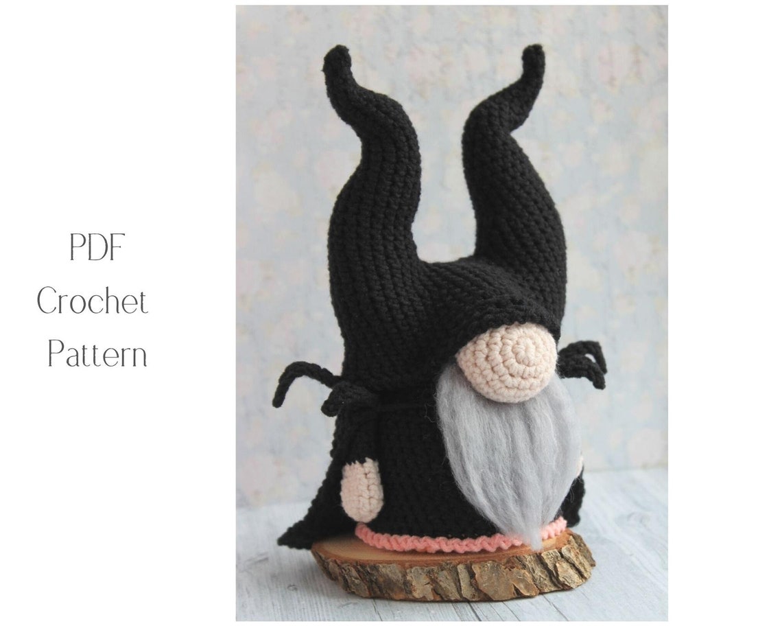 Crochet Maleficent Gnome Pattern Crochet Gnome Amigurumi - Etsy