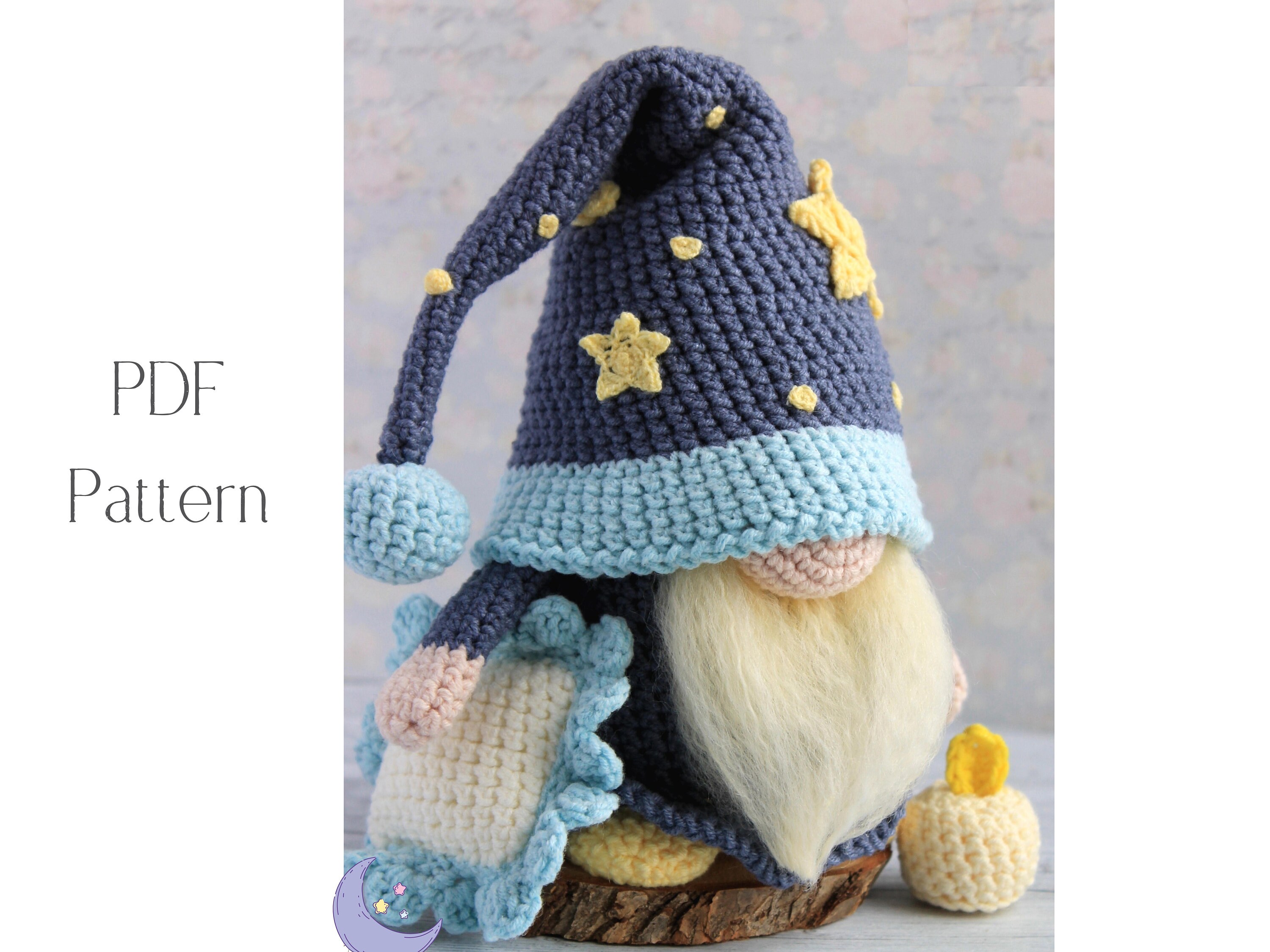 Crochet Gnome Moon and Sleep Amigurumi Gnome Pattern Crochet - Etsy