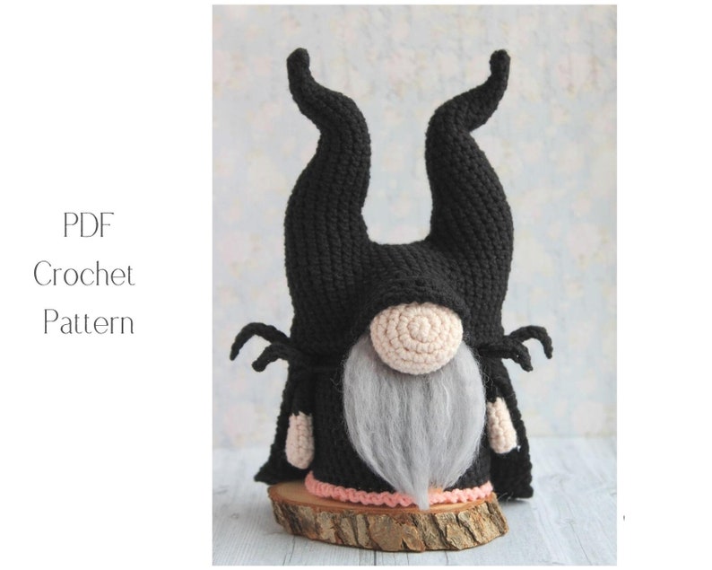 Crochet Maleficent Gnome Pattern Crochet Gnome Amigurumi - Etsy