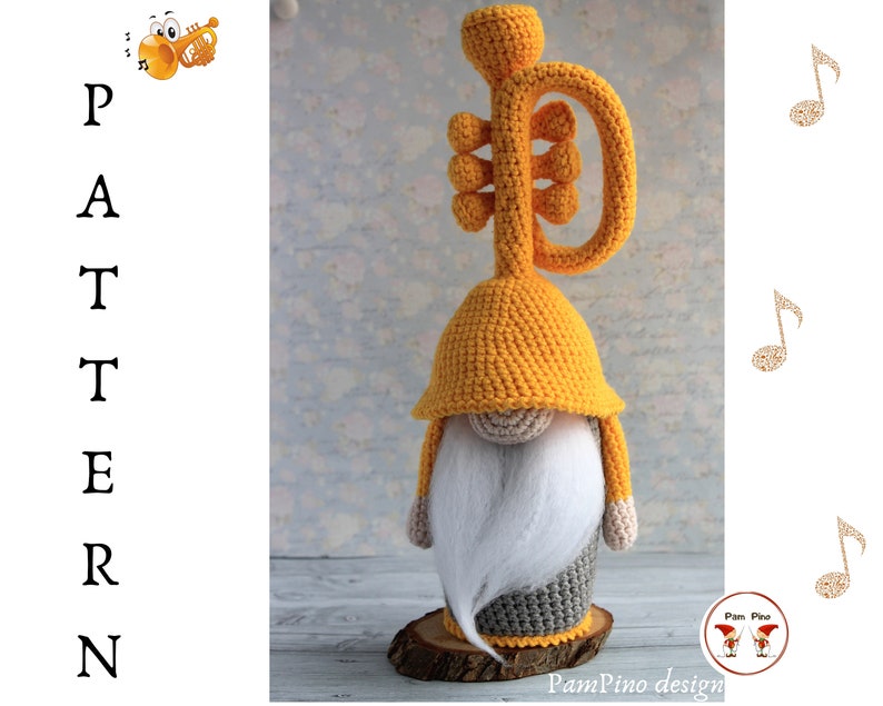 Crochet Trumpet Gnome Pattern Amigurumi Trumpet Crochet - Etsy