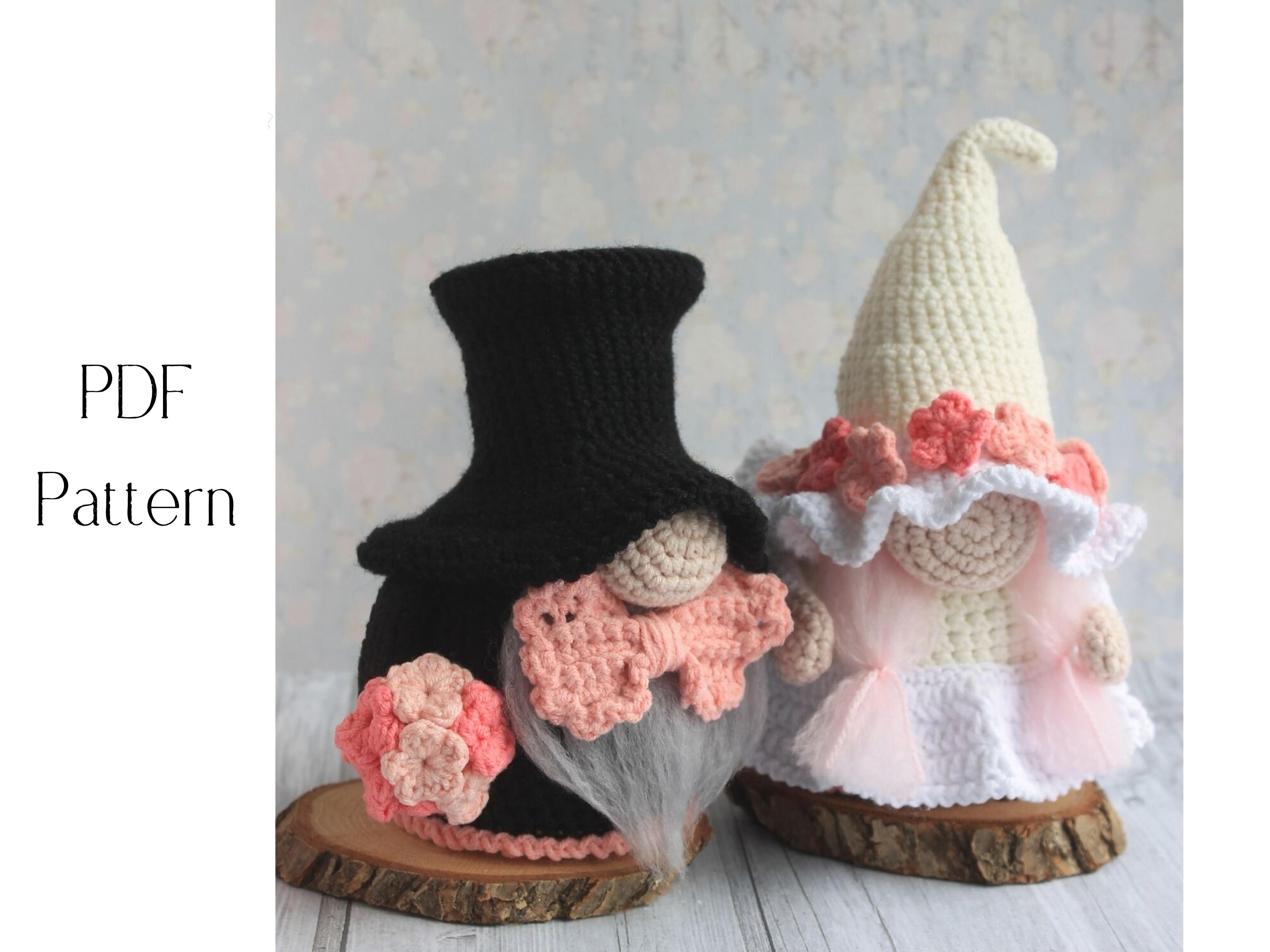 Crochet Wedding Gnomes Pattern Amigurumi Groom and Bride - Etsy