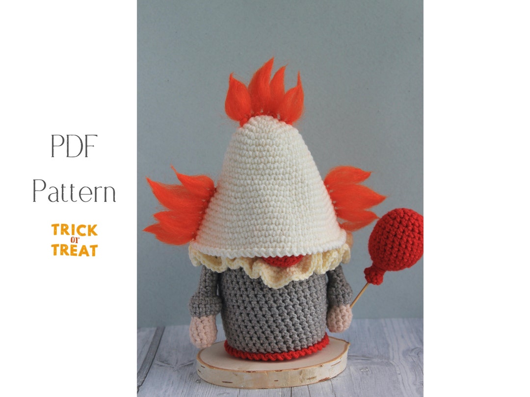 Pennywise Gnome Crochet Pattern, Amigurumi Pennywise - Etsy