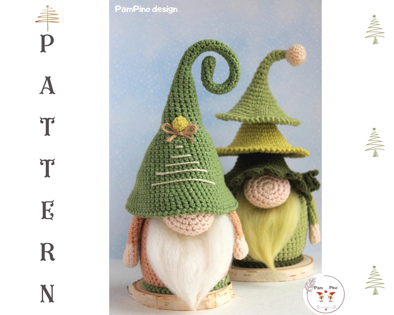 Crochet Christmas Tree Gnomes Set Pattern Amigurumi Christmas - Etsy