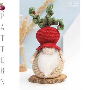Crochet Beetroot Gnome Pattern, Amigurumi Vegetable Beet Gnome ...