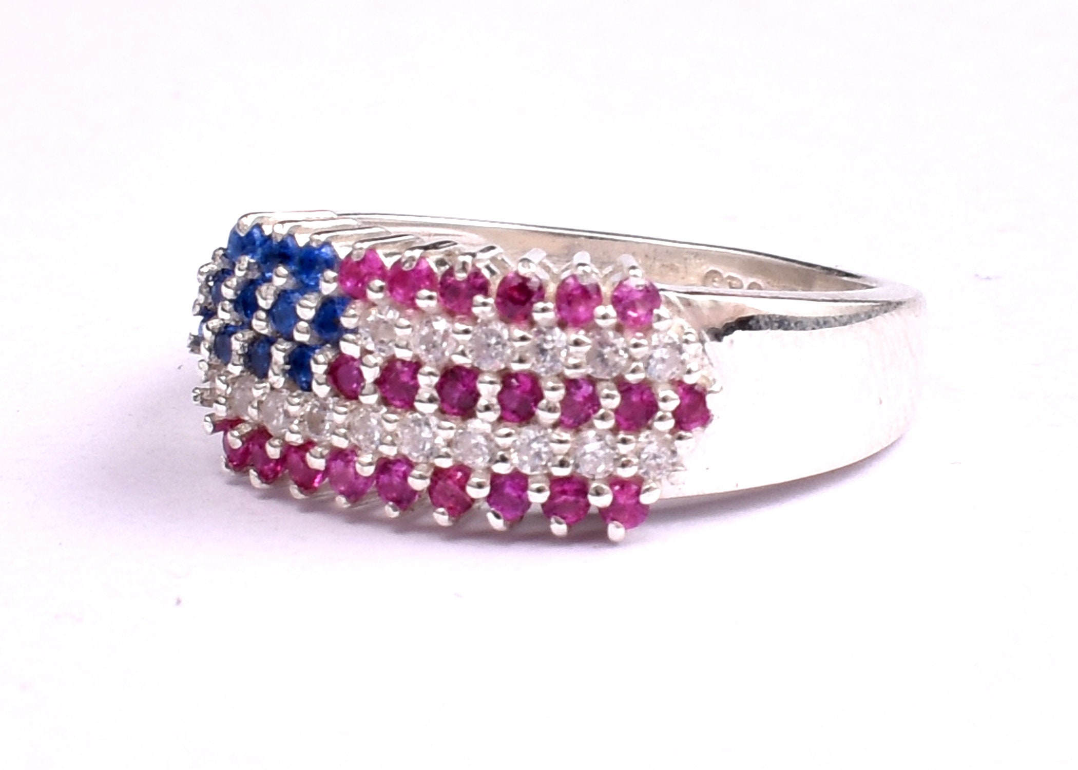 American Flag Statement Ring-sterling Silver Patriotic Ring-handmade ...