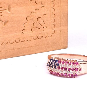 American Flag Statement Ring: Sterling Silver Patriotic Jewelry - Etsy