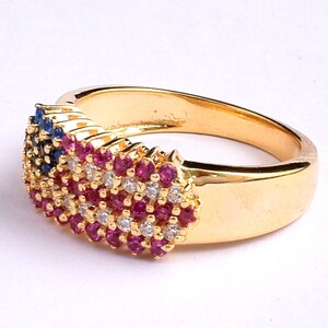 American Flag Statement Ring: Sterling Silver Patriotic Jewelry - Etsy