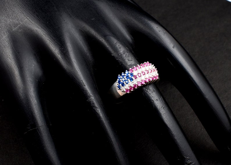 American Flag Statement Ring-sterling Silver Patriotic - Etsy