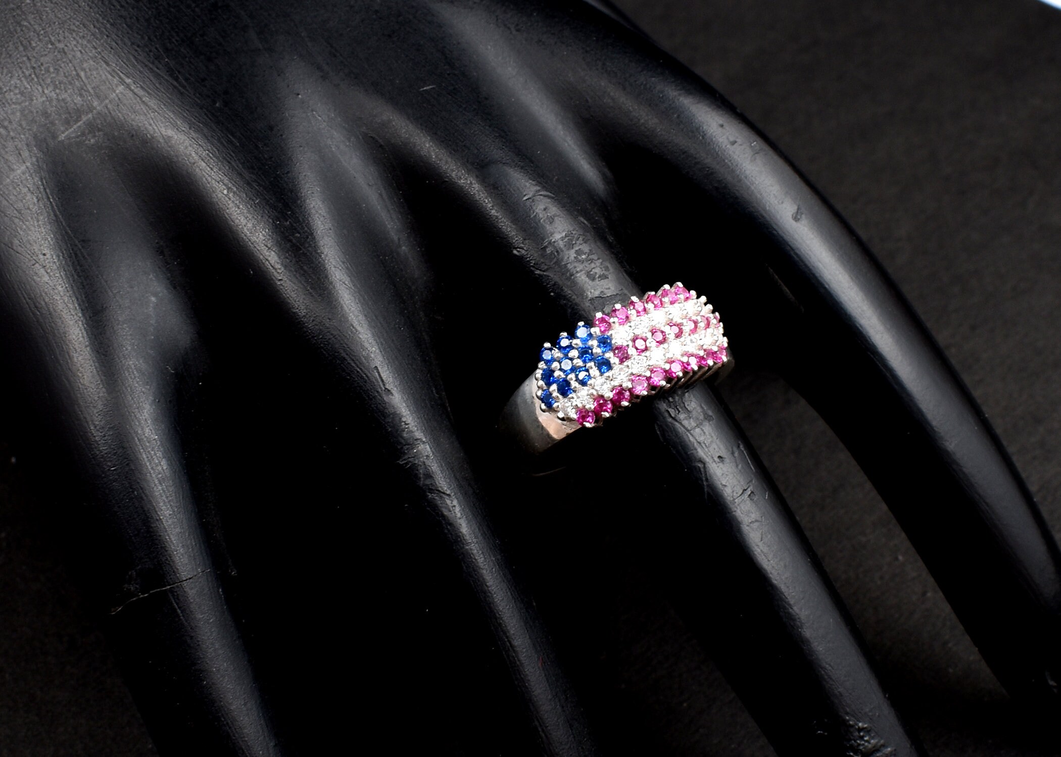 American Flag Statement Ring-sterling Silver Patriotic Ring-handmade ...