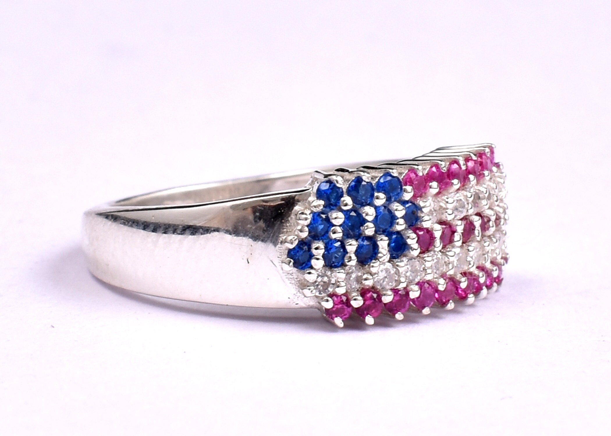 American Flag Statement Ring: Sterling Silver Patriotic Jewelry - Etsy