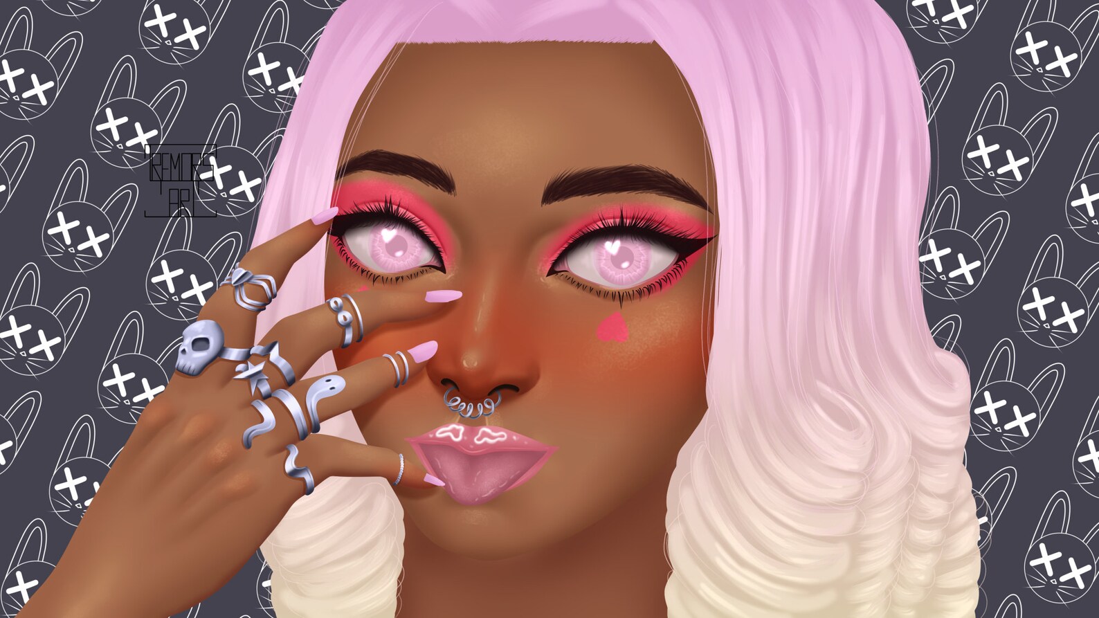 Simple Animated Egirl Phone Wallpaper | Etsy